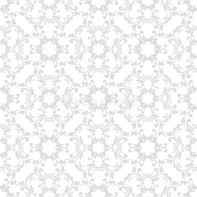 Seamless Gray and White Pattern with Wallpaper Ornaments Stock Vector ...