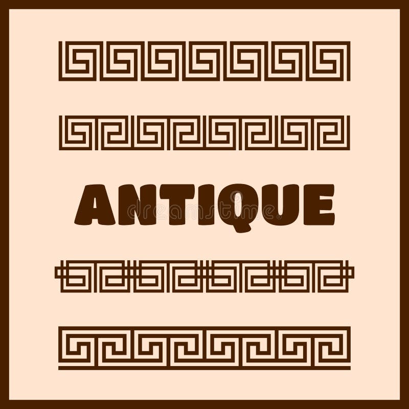 Seamless greek pattern set stock illustration. Illustration of design ...