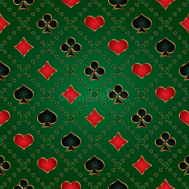 Playing Card Suits Signs Seamless Pattern Background Stock Vector ...