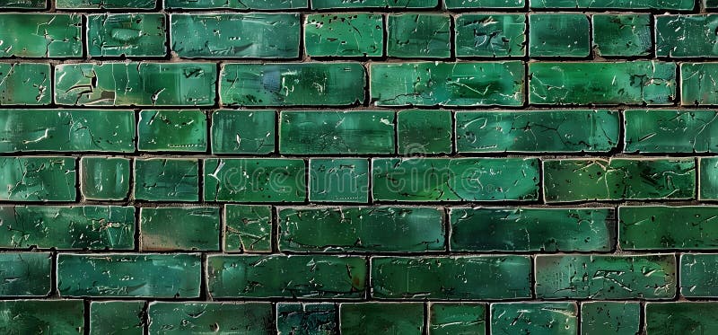 Seamless Green Brick Wall Texture Background Stock Illustration ...