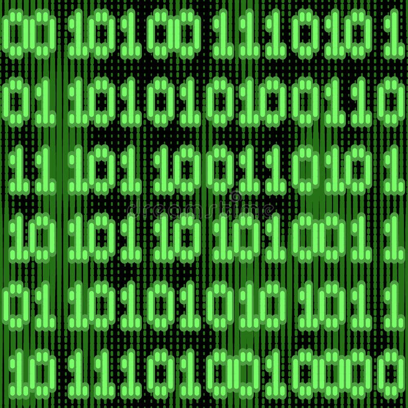 Seamless Green Digital Background Stock Vector - Illustration of matrix ...