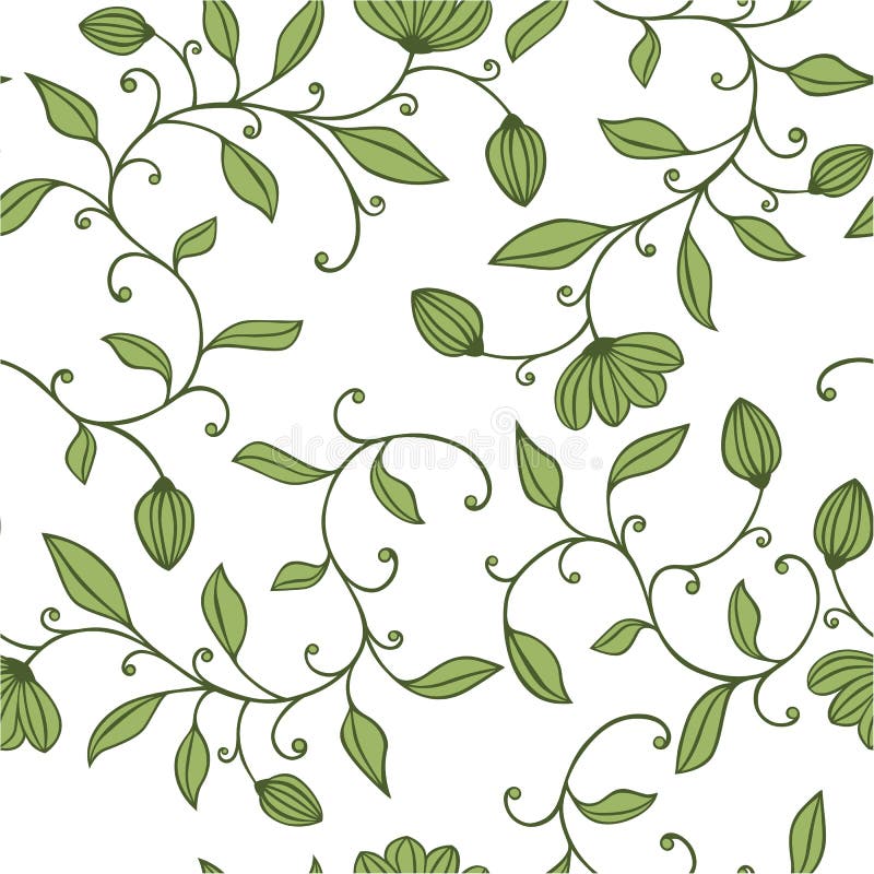 Green floral pattern stock vector. Illustration of plant - 32405882