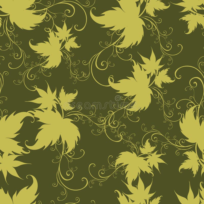 Seamless Green Floral Pattern Stock Vector - Illustration of stamp ...
