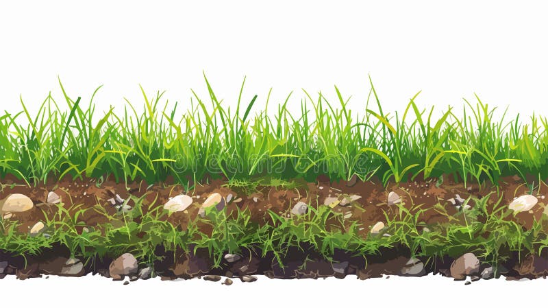 Seamless Green Grass and Ground Cross-Section for Professional Projects ...