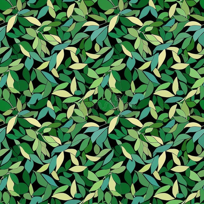 Seamless Green Leaf Pattern for Eco-Friendly Design Background Stock ...