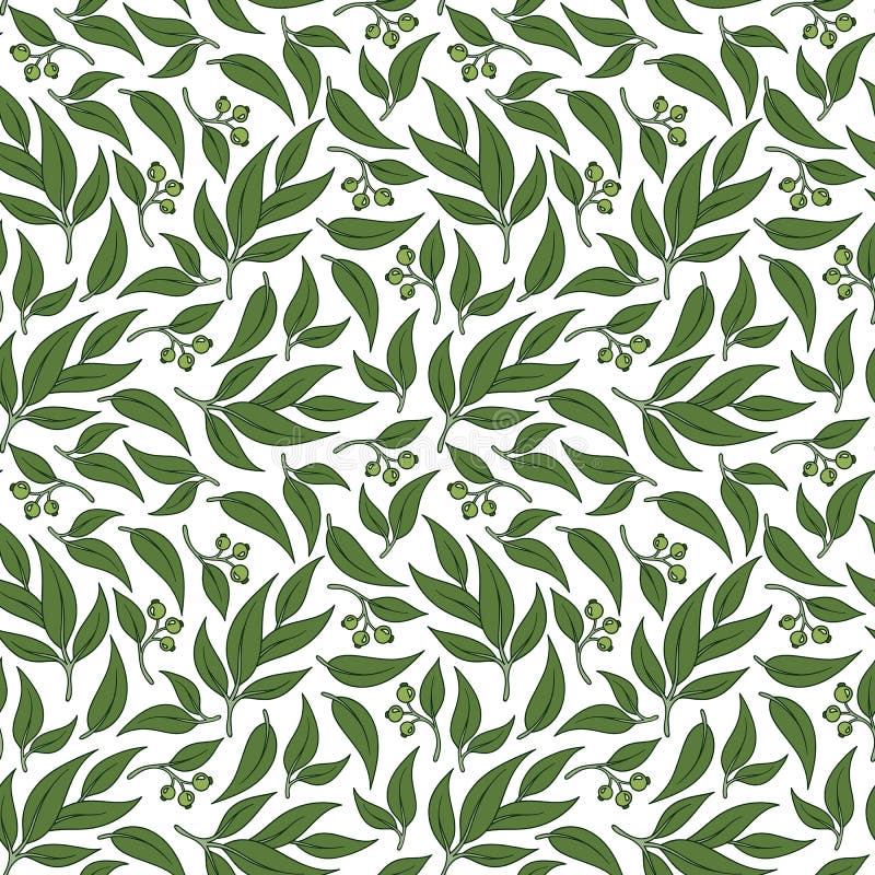Australian Gum Leaf Pattern On Green Background Stock Illustration ...