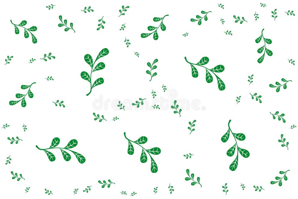 Seamless Green Leaf Pattern Simple Nature Botanical Background for ...