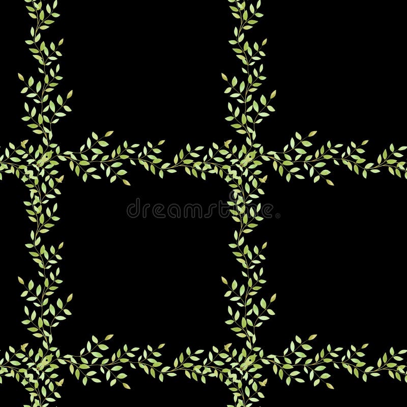 Seamless Green Leaves Foliage Graphic Repeat Pattern Illustration Stock ...