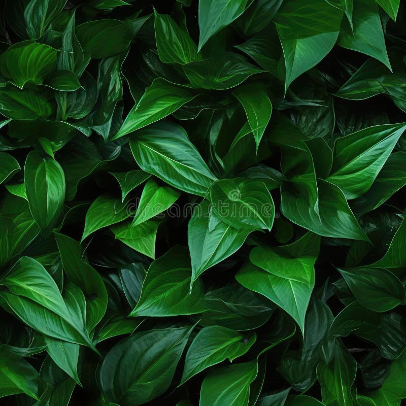 Seamless. Green Leaves of Plants Stock Illustration - Illustration of ...