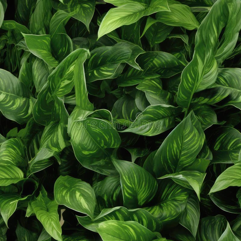 Seamless. Green Leaves of Plants Stock Illustration - Illustration of ...