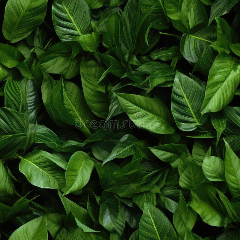 Seamless. Green Leaves of Plants Stock Illustration - Illustration of ...
