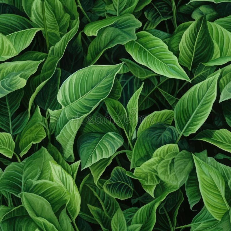 Seamless. Green Leaves of Plants Stock Image - Image of fabric, jungle ...