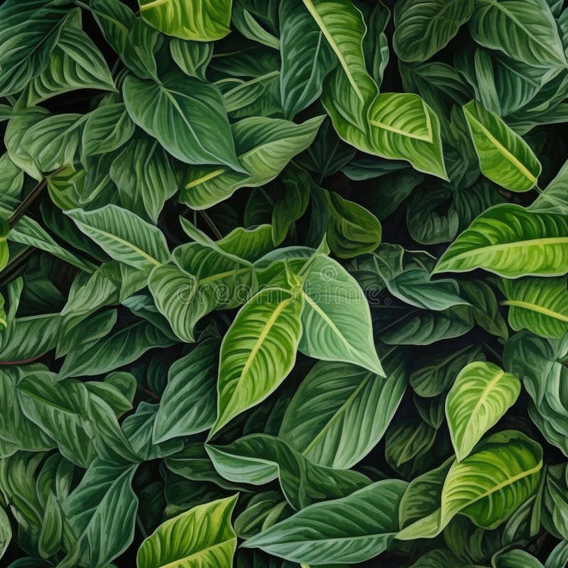 Seamless. Green Leaves of Plants Stock Image - Image of texture ...