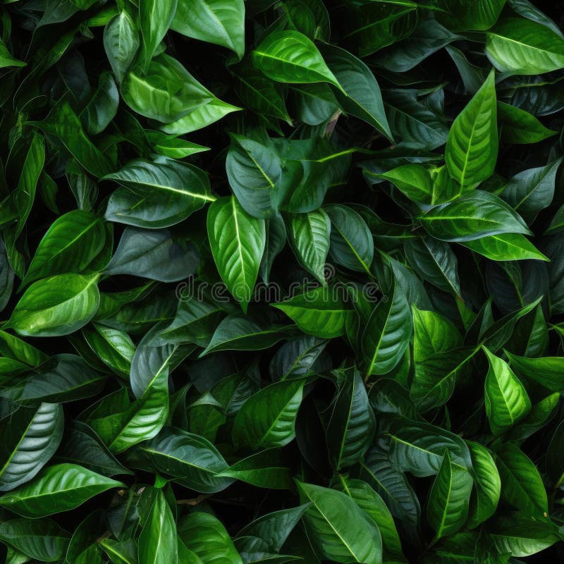 Seamless. Green Leaves of Plants Stock Image - Image of abstract ...