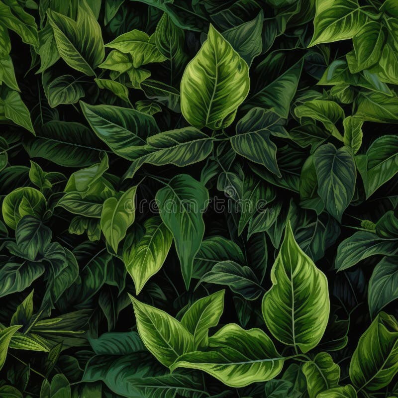 Seamless. Green Leaves of Plants Stock Photo - Image of botanical ...