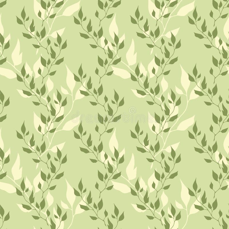 Seamless Green Pattern with Olive Leaves Stock Vector - Illustration of ...