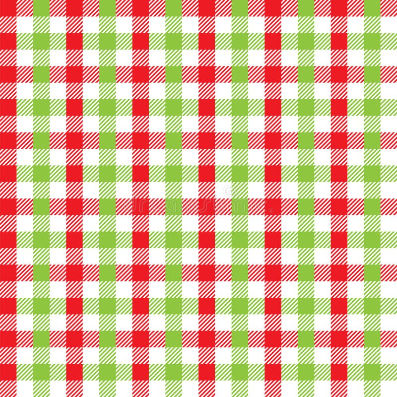 Seamless Green and Red Checkered Fabric Pattern Background Texture ...
