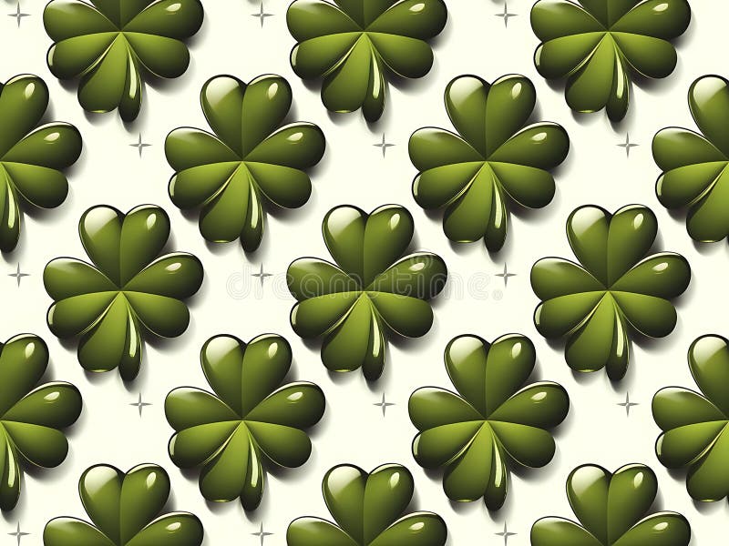 Seamless Green Shamrock Pattern St. Patrick S Day Background Stock ...