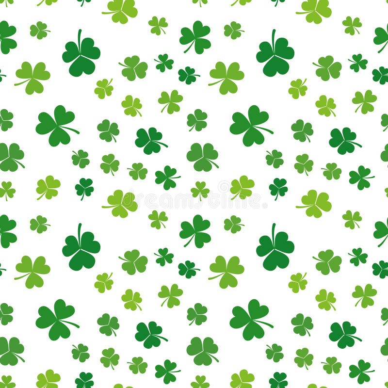 Seamless Green Shamrocks Vector Pattern Or Background Stock Vector