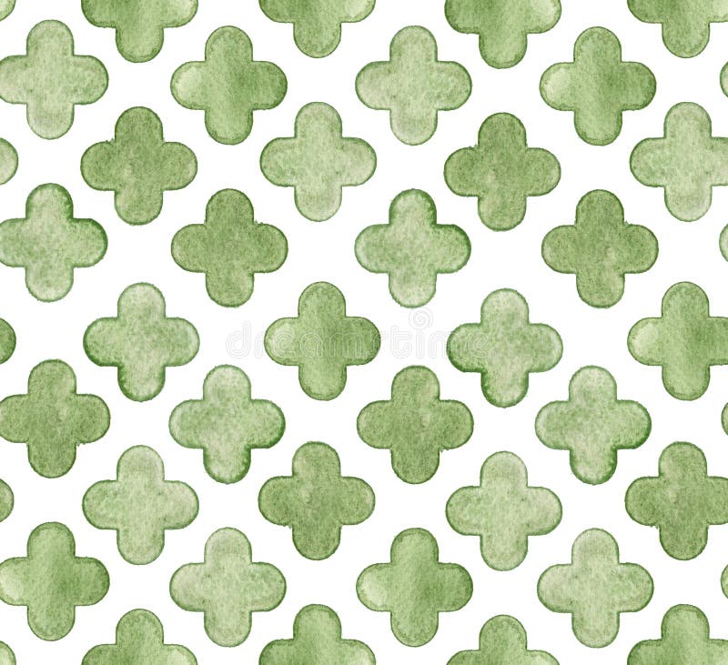 Seamless Green Simple Watercolor Pattern Stock Illustration ...