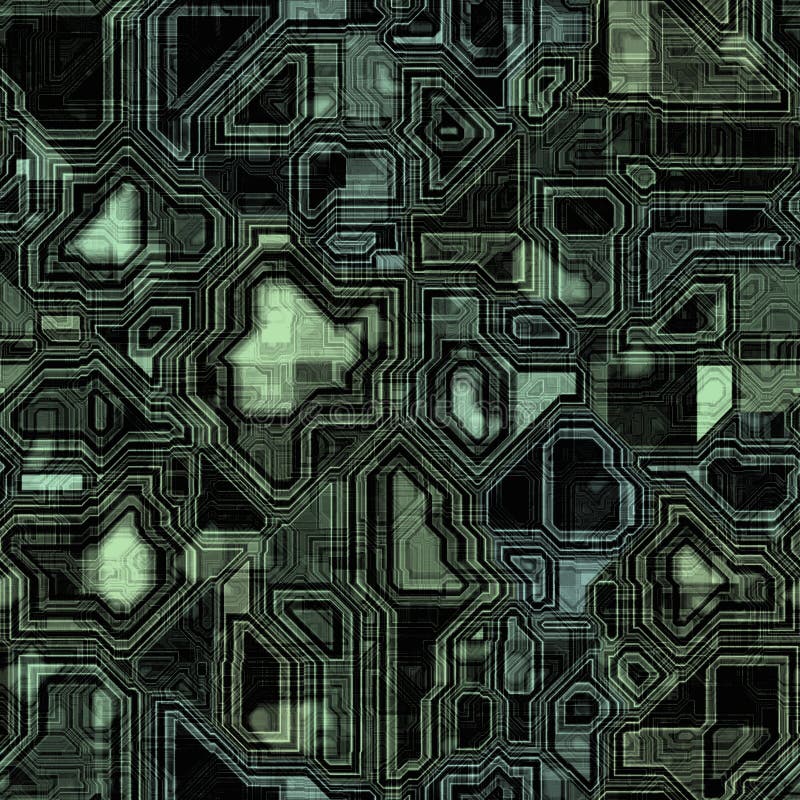 Seamless Green Techno Background Stock Illustration - Illustration of ...