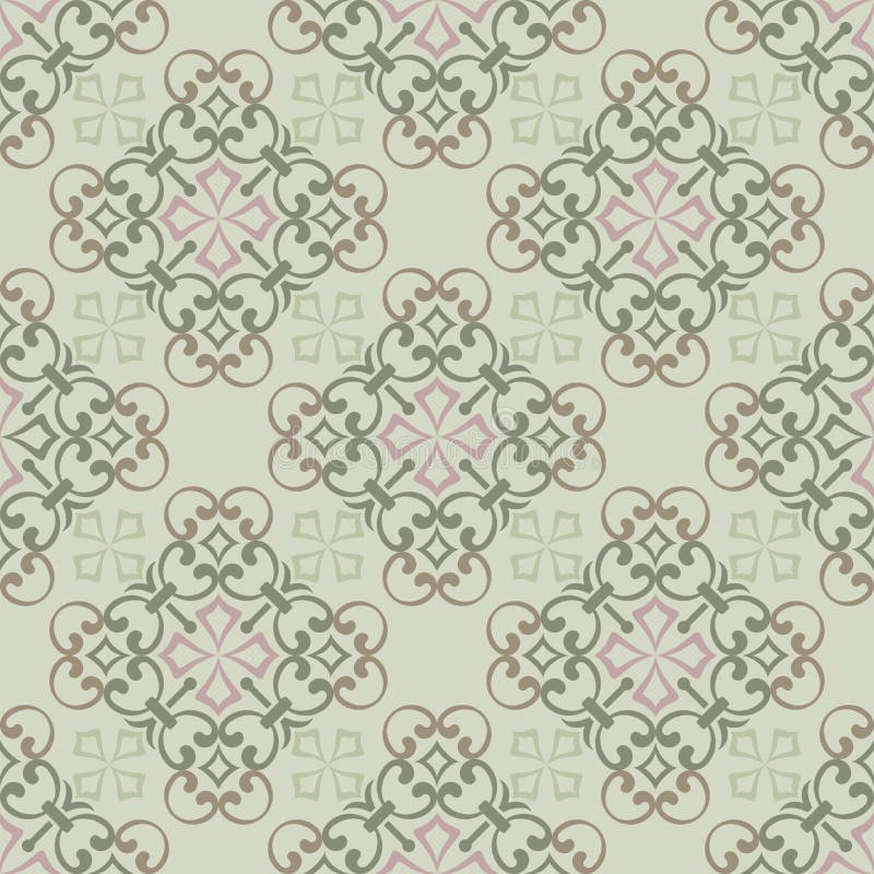 Seamless green wallpaper. stock vector. Illustration of fabric - 75213752