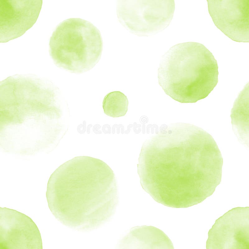 Seamless Green Watercolor Pattern on White Background. Watercolor ...