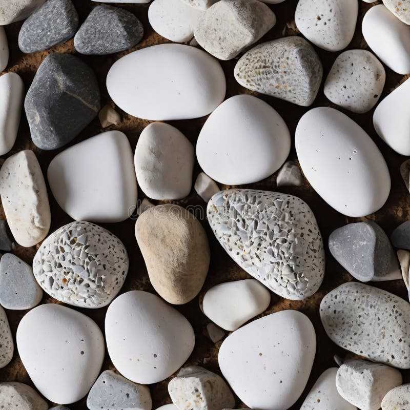 Seamless Grey, Black and White Pebble Pattern or Tile River Stone ...