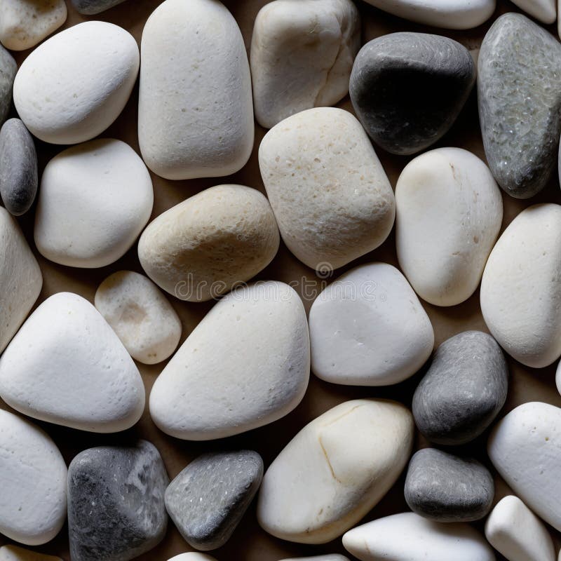 Seamless Grey, Black and White Pebble Pattern or Tile River Stone ...