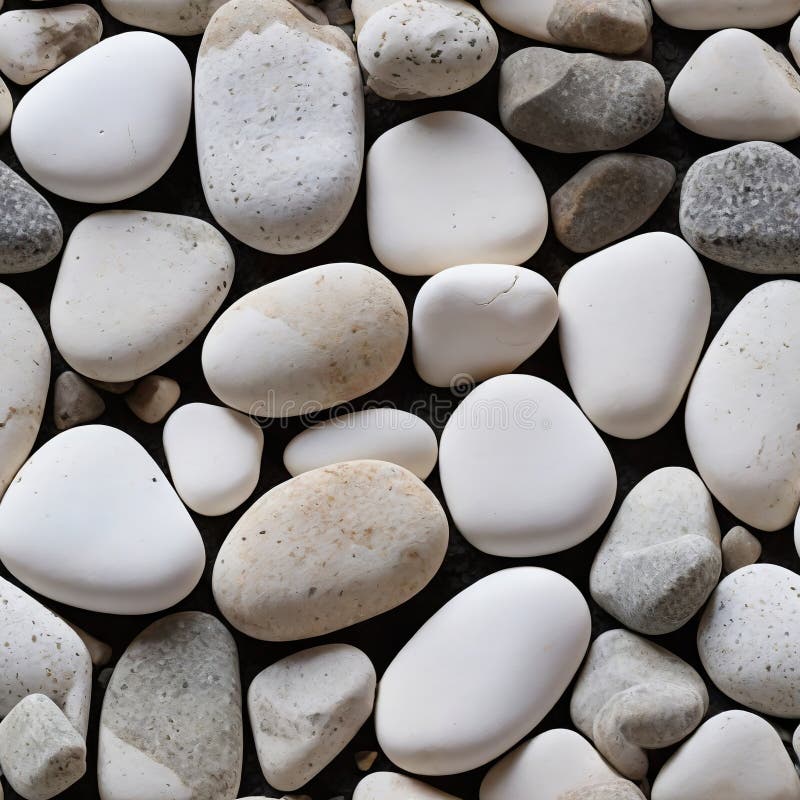 Seamless Grey, Black and White Pebble Pattern or Tile River Stone ...