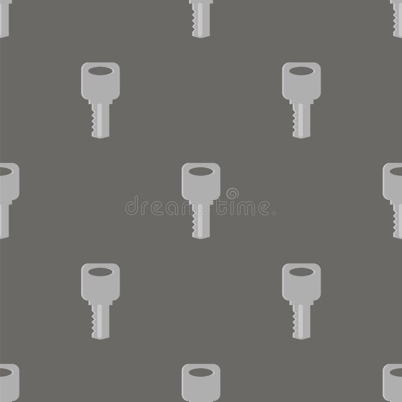 Seamless Grey Key Pattern stock illustration. Illustration of ...