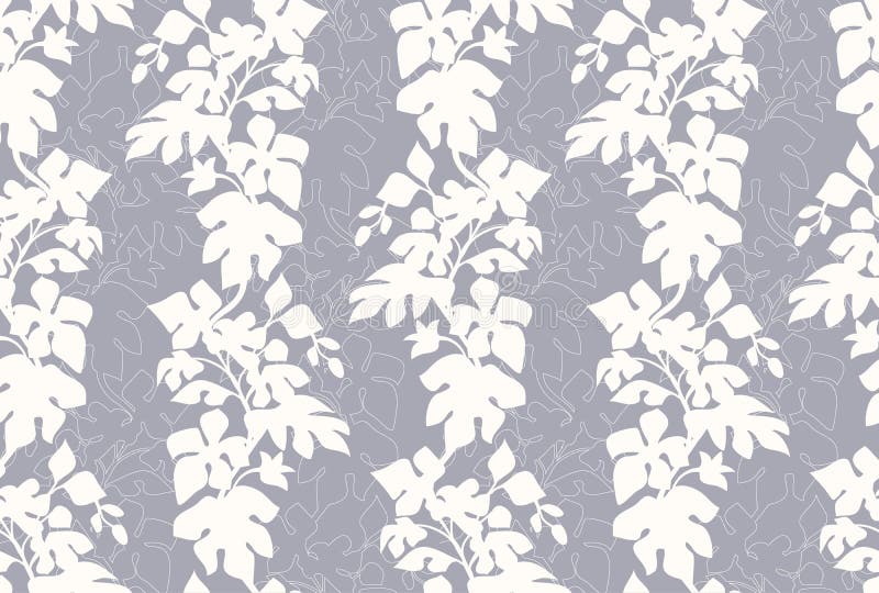 Seamless Grey Floral Wallpaper Stock Vector - Illustration of gorgeous ...