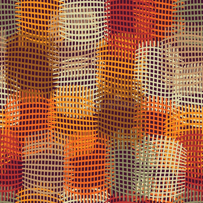 Seamless Grid Pattern with Colorful Grunge Striped Checkered Oval ...