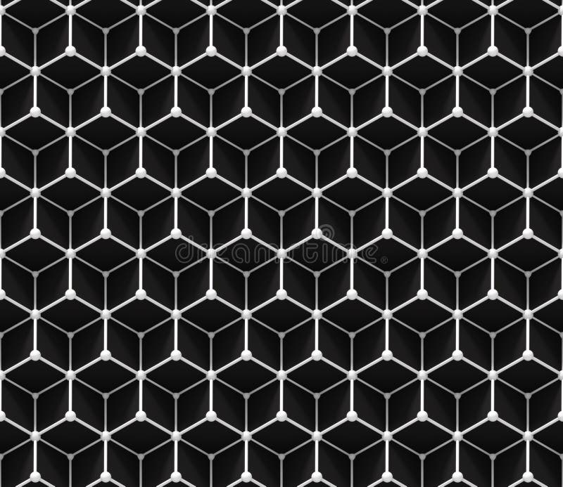 Seamless Grid Pattern of Three-dimensional Cubes and Small Spheres in ...