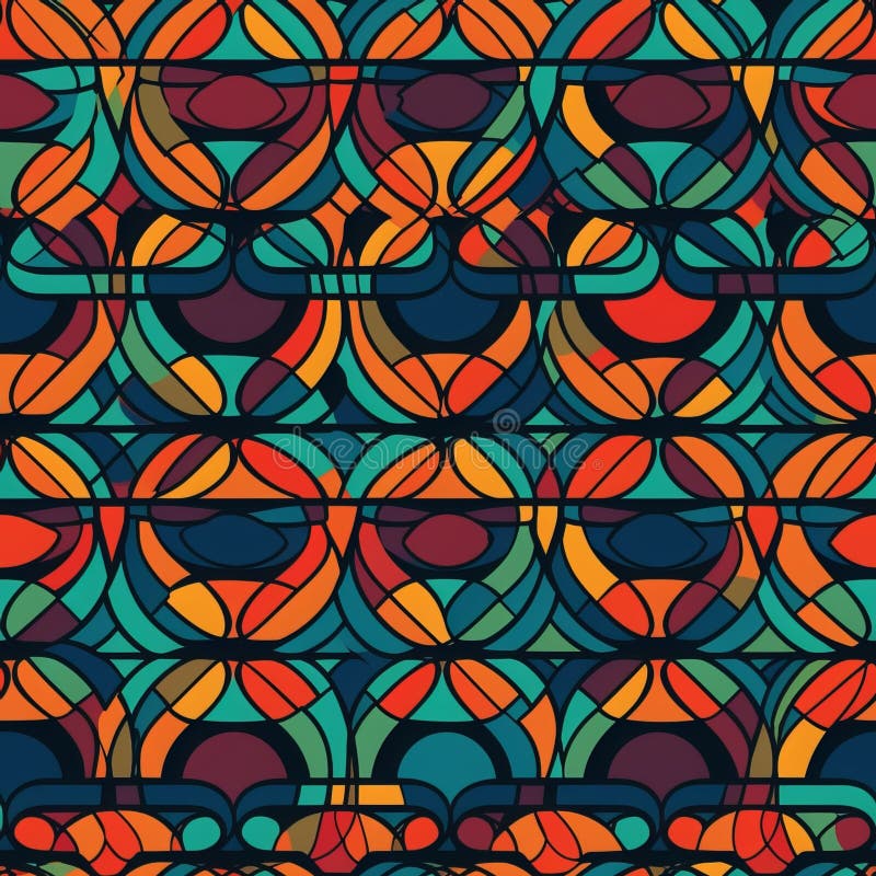 Seamless Groovy Geometric Shapes in Bold Colors with a Retro 70s Style ... Seamless Groovy Geometric Shapes in Bold Colors with a Retro 70s Style ...