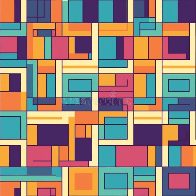 Seamless Groovy Retro Line Pattern Tile, Generative AI Stock ...