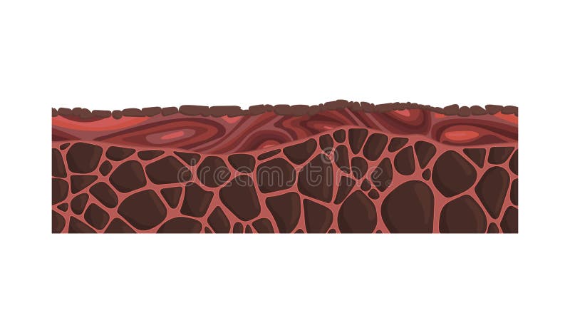 Seamless Ground, Soil and Land Vector Image for UI Games. Surface of ...