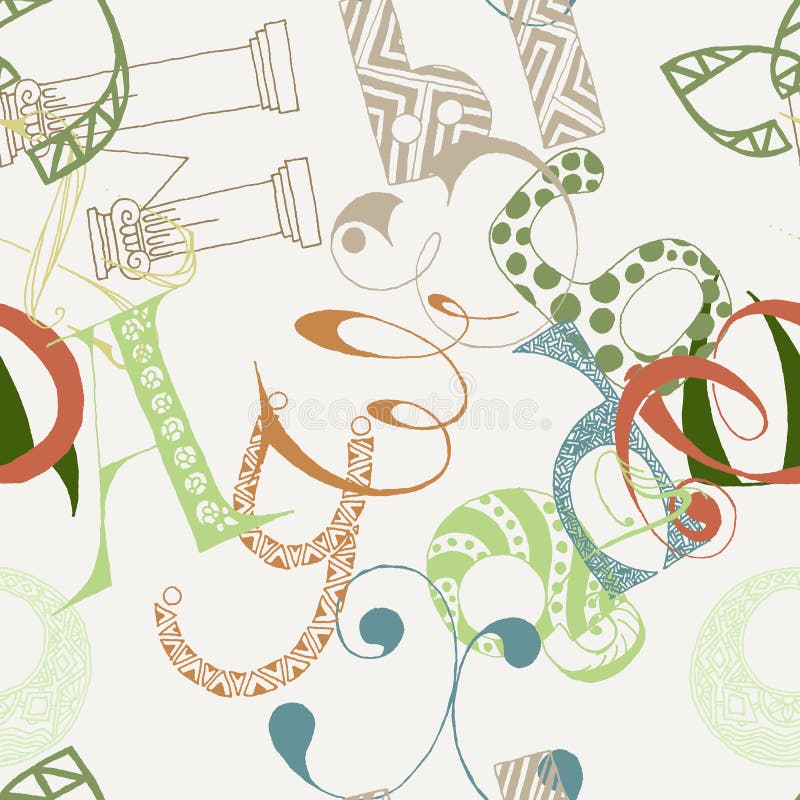 Writing, Grunge Doodle Background. Hand Drawn Abstract Letters Stock ...