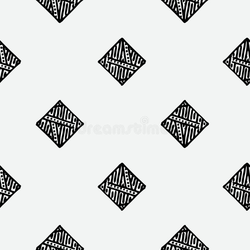 Seamless Grunge Doodle Modern Pattern. Geometry Square Fabric Sample ...