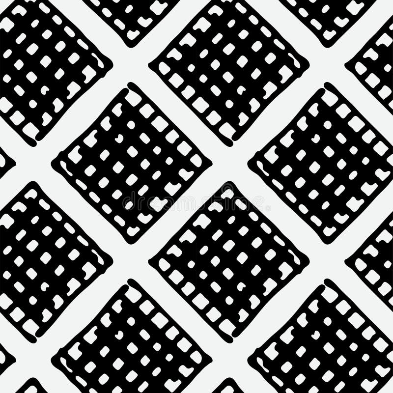 Seamless Grunge Doodle Modern Pattern. Geometry Square Fabric Sample ...