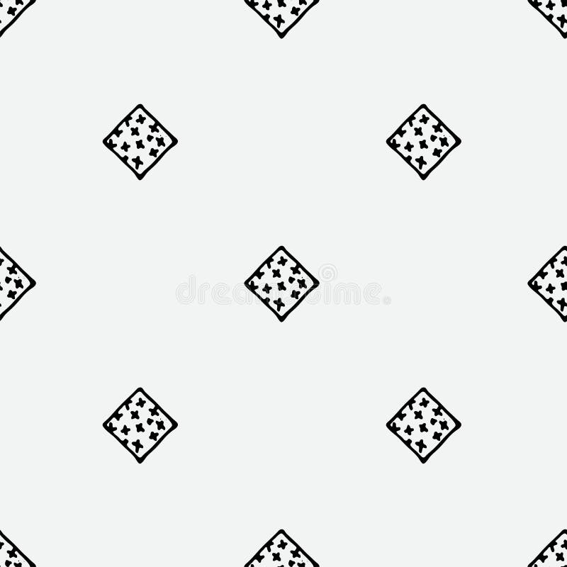 Seamless Grunge Doodle Modern Pattern. Geometry Square Fabric Sample ...