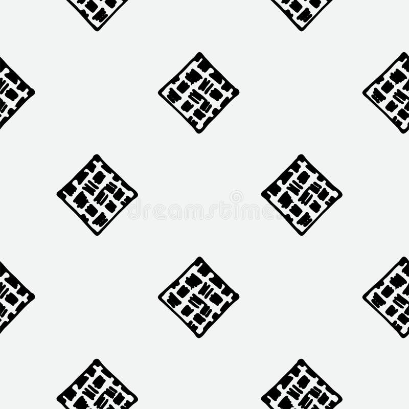 Seamless Grunge Doodle Modern Pattern. Geometry Square Fabric Sample ...