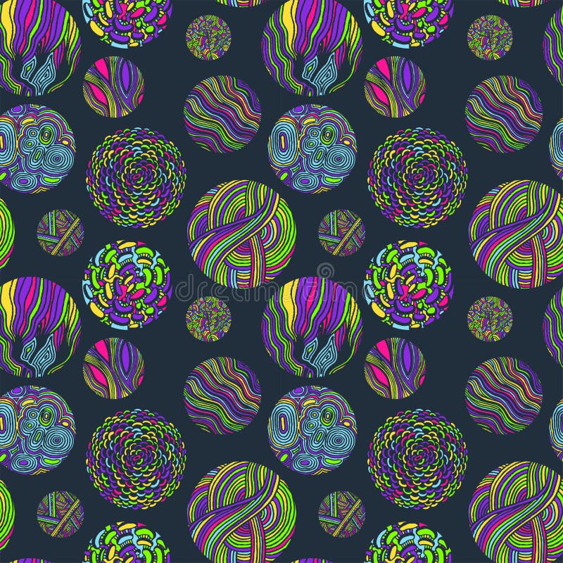 Seamless Grunge Halftone Drawing Texture. Random Circle Doodle Pattern ...