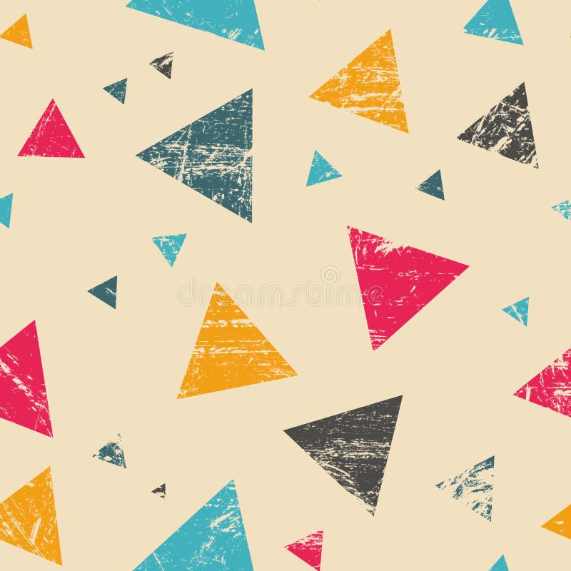 Seamless Grunge Triangle Pattern Stock Illustration - Illustration of ...