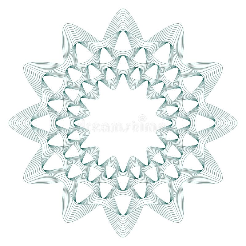 Vector Abstract Guilloche Patterns. Line Frames and Circular Rosettes ...