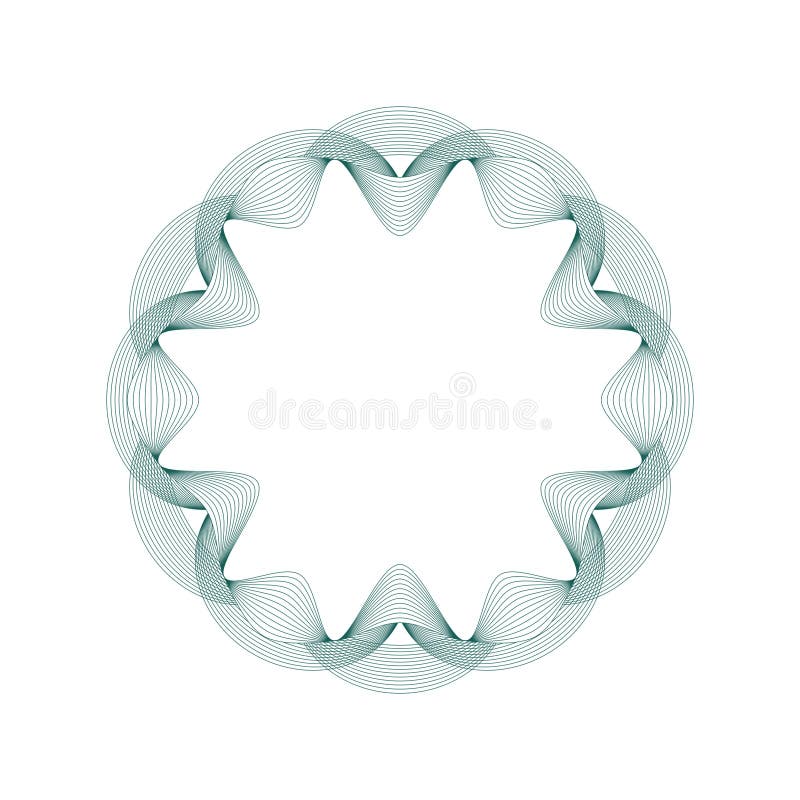 Vector Abstract Guilloche Patterns. Line Frames and Circular Rosettes ...