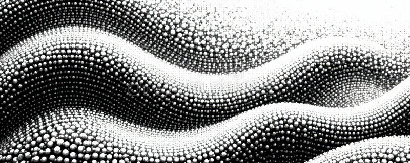 Seamless Halftone Pattern Abstract Stippled Waves in Grayscale ...