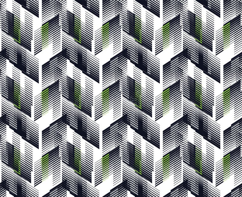 Seamless Halftone Stripe Line Pattern Vector, Geometric Halftone ...