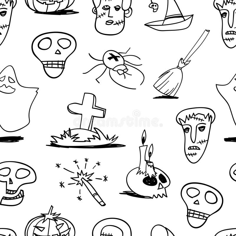 Vector Seamless Halloween Pattern. Stock Vector - Illustration of ... Vector Seamless Halloween Pattern. Stock Vector - Illustration of ...
