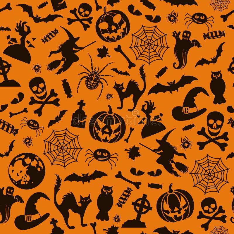 Halloween Seamless Background Stock Vector - Illustration of abstract ...